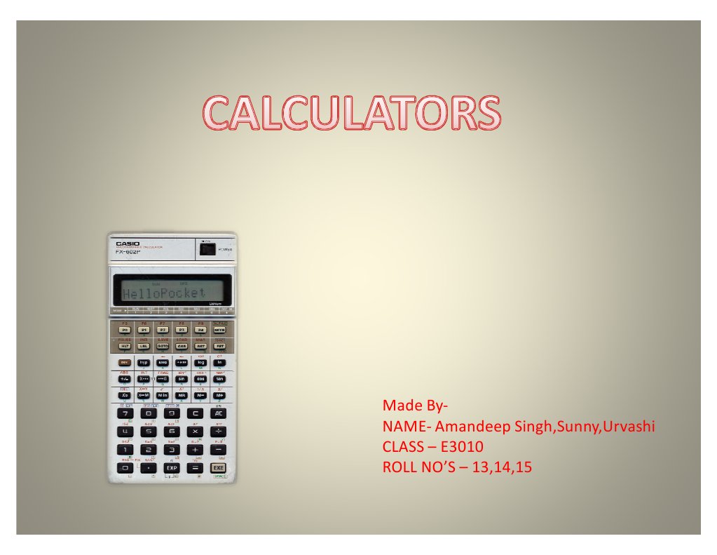 Calculator | PDF