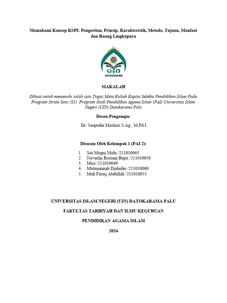 Memahami - Konsep - KSPI Klmpok 1 | PDF