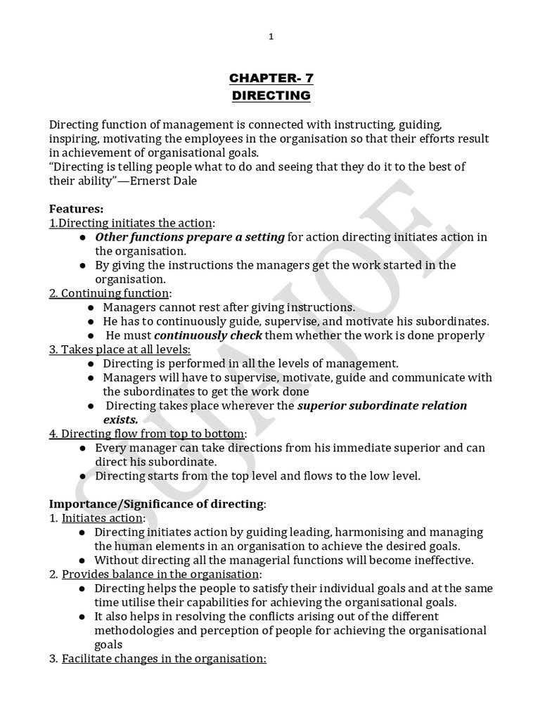 CHAPTER 7. DIRECTING NOTES Full | PDF | Incentive | Salary