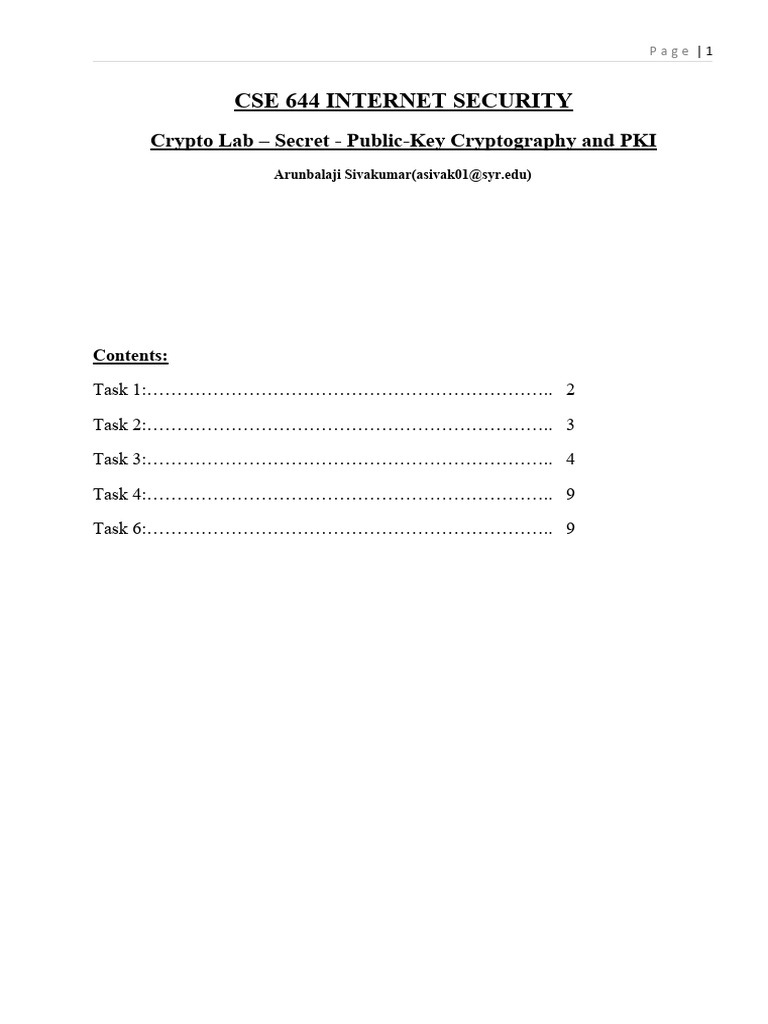 CSE 644 Lab 7 | PDF | Public Key Cryptography | Key (Cryptography)