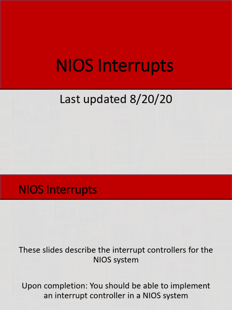 Nios Interrupts | PDF | Pointer (Computer Programming) | Operating System Technology