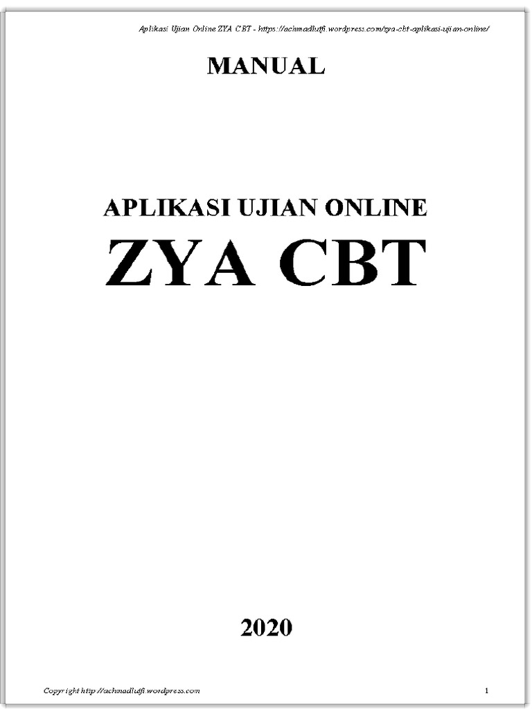 Manual Aplikasi Ujian Online Zya Cbt Pdf Download Gratis Pdf