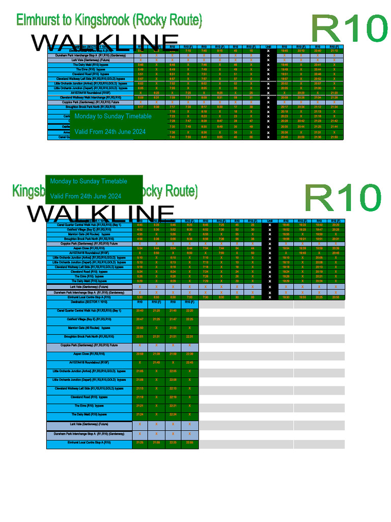 Route 10 24th June 2024 | PDF | Transport