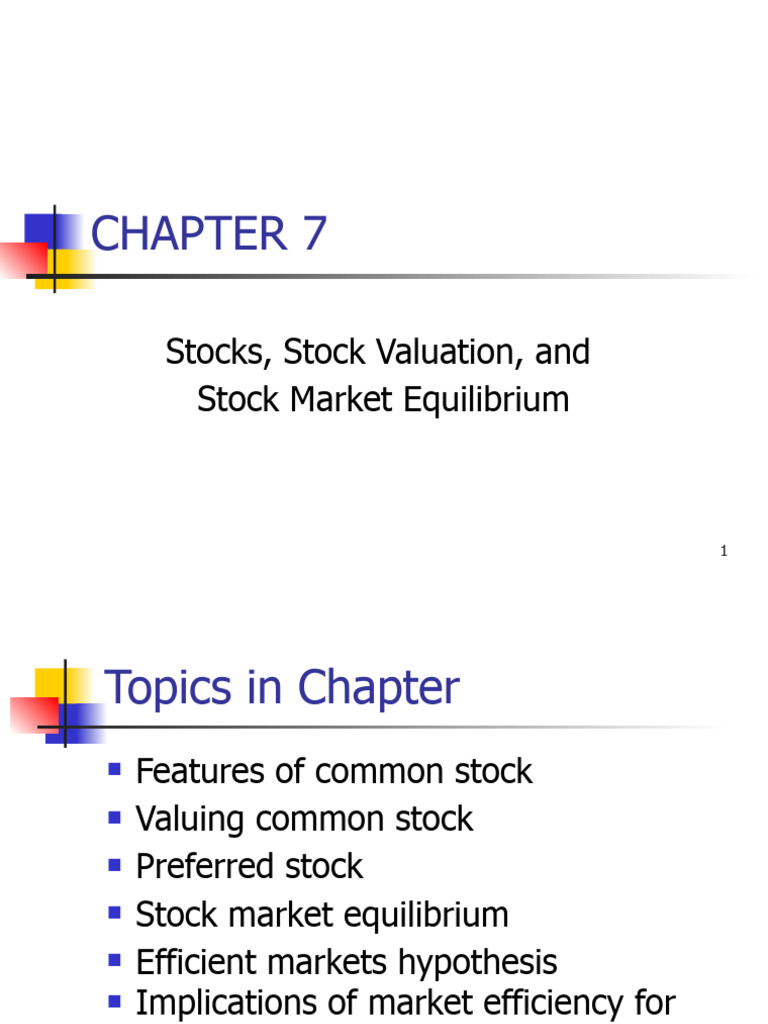 Stock Valuation & Market Equilibrium | PDF | Stocks | Efficient Market ...