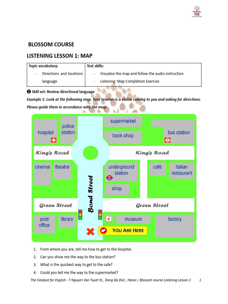 IELTS Listening: Map Directions Practice | PDF | Language Arts & Discipline