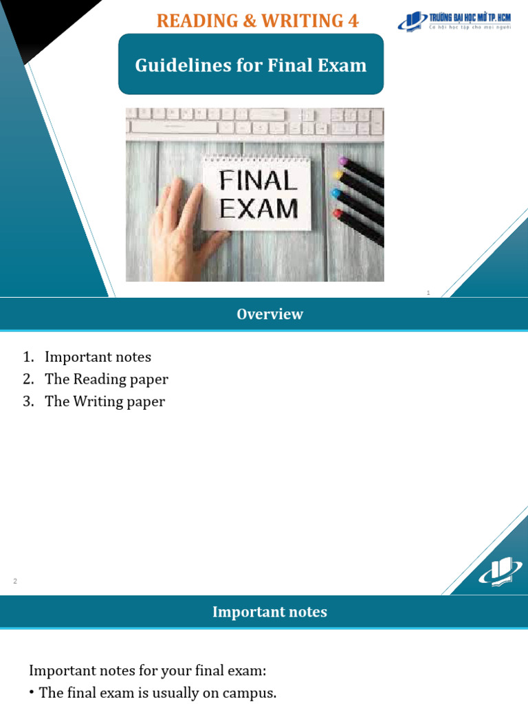 Final Exam Guide: Reading & Writing 4 | PDF