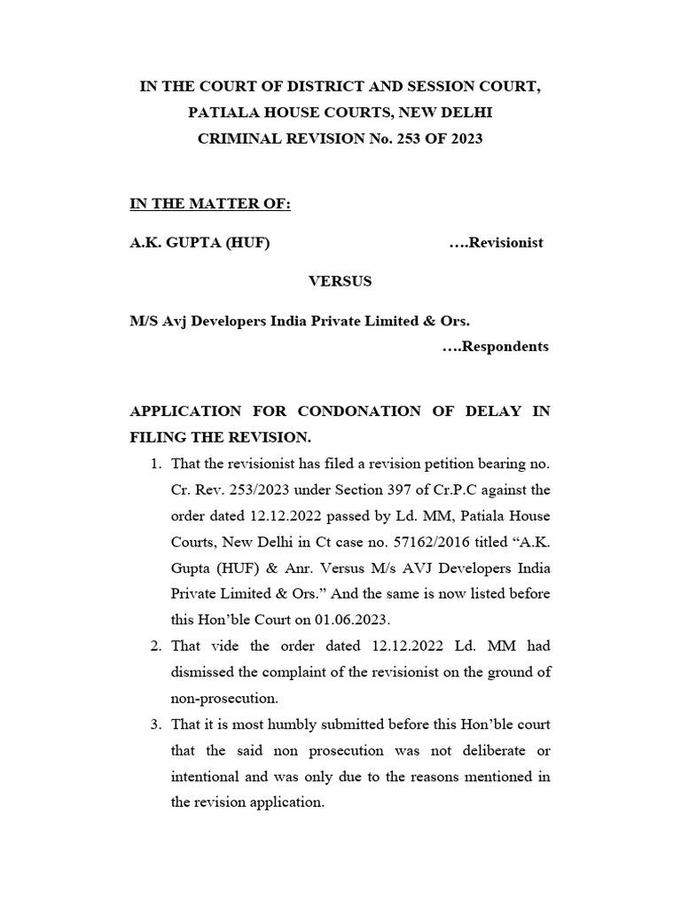 Condonation Ak Gupta | PDF | Affidavit | Common Law