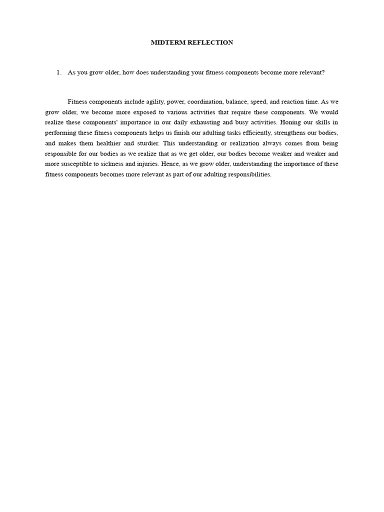 Midterm Reflection | PDF