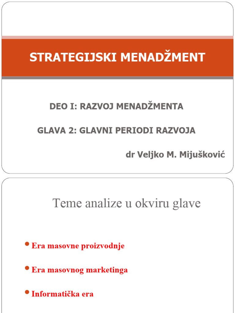 Strategijski Menadzment Glava 22 | PDF