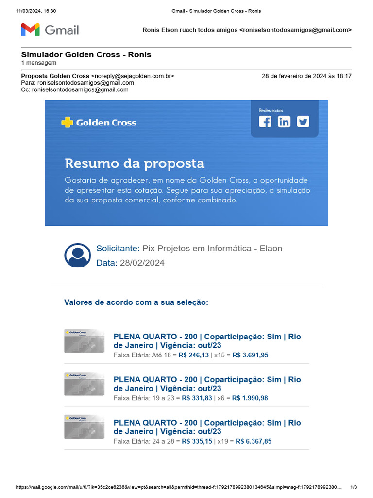 Pix Projetos em Informática - Pix Software - Simulador Golden Cross | PDF