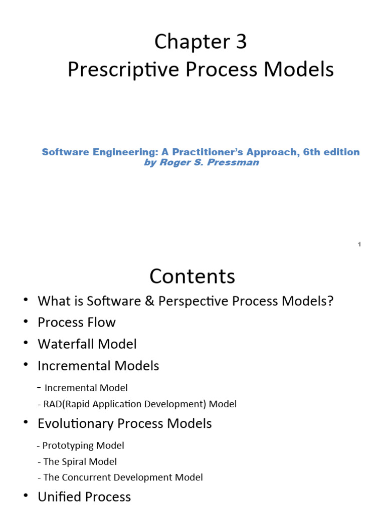 Overview of Prescriptive Process Models | PDF | Unified Modeling ...