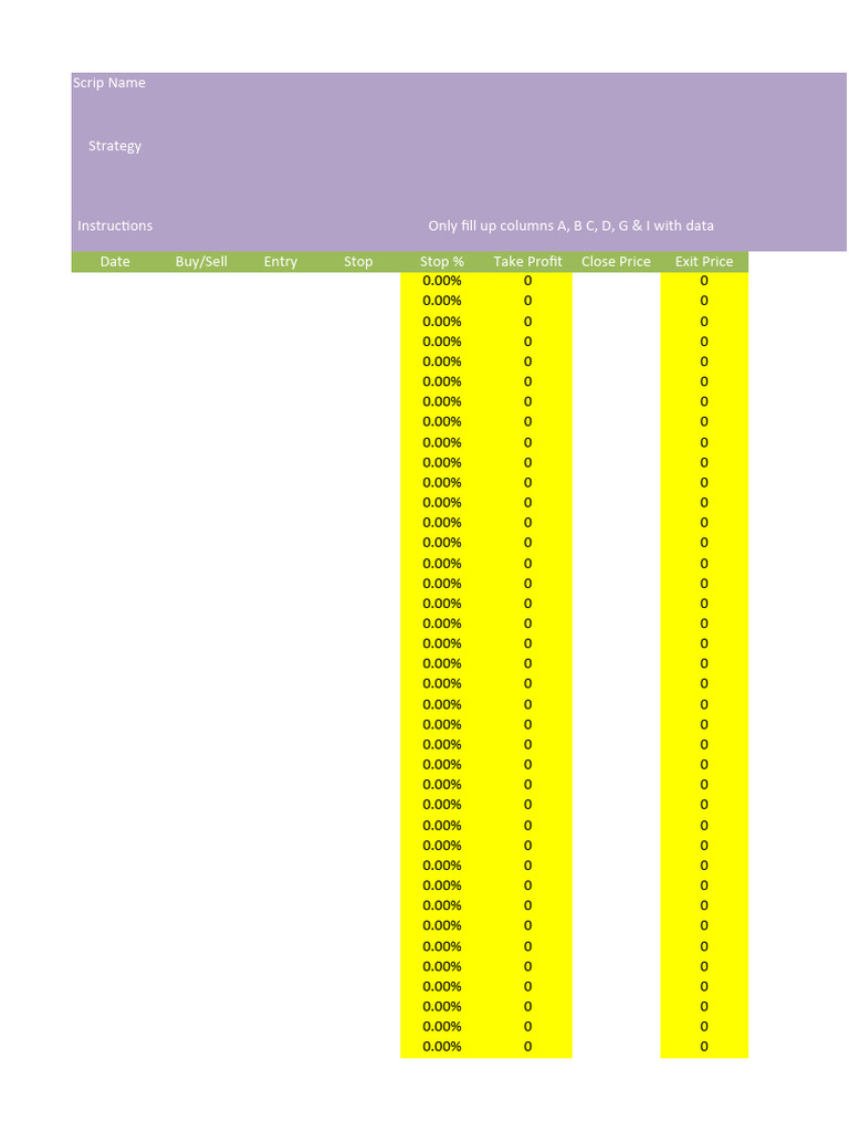 Back Testing Template Pdf