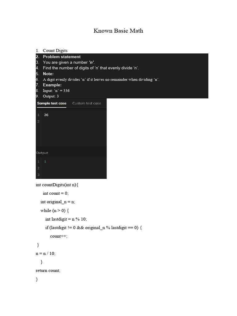 Known Basic Math | PDF | Computer Programming | Computer Science