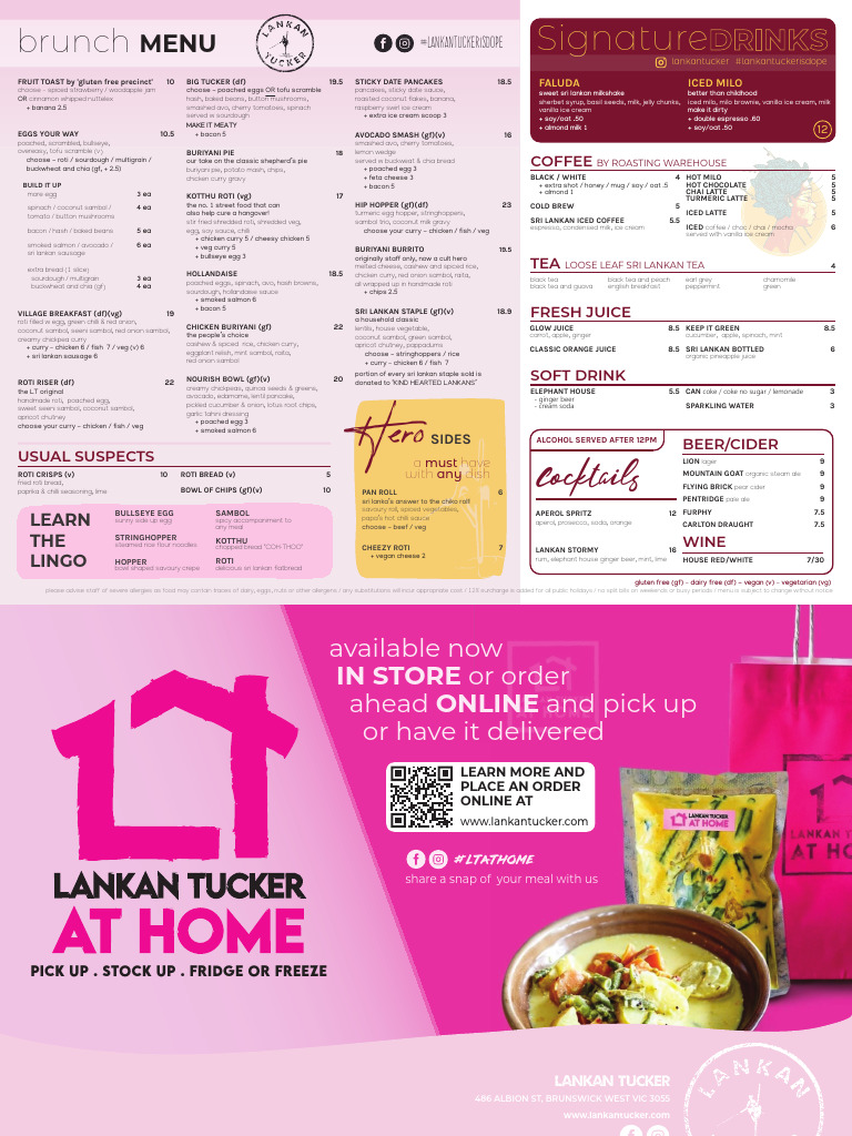 Lankan Tucker Menu | PDF | Curry | Pancake