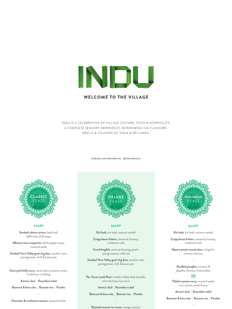 Indu Melbourne Set | PDF | Chutney | Curry