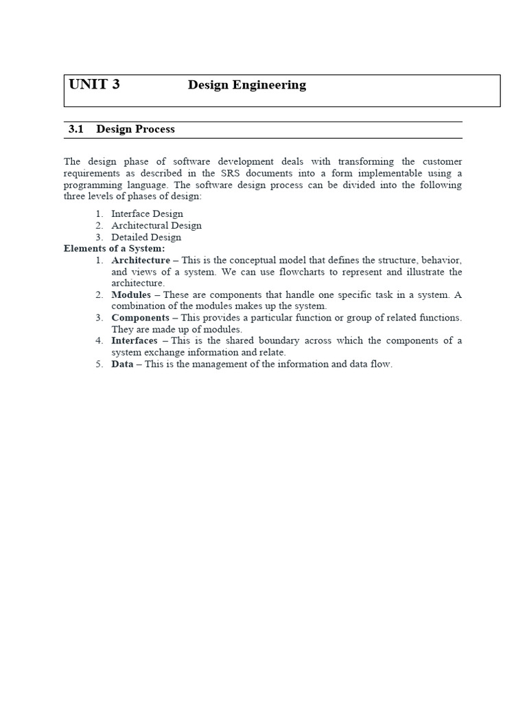 UNIT 3 Design Engineering | PDF | System | Conceptual Model