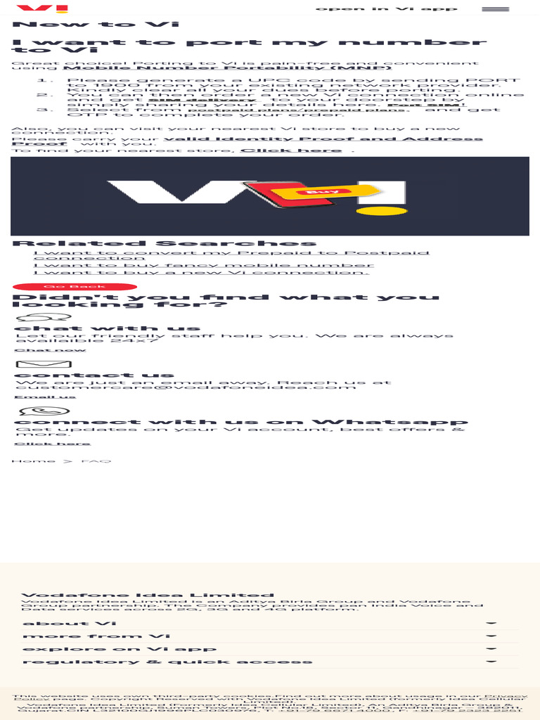 "Vi Mobile Number Porting Guide" | PDF | Finance & Money Management | Law