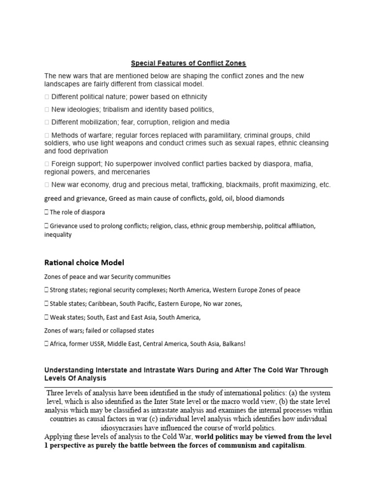 Understanding Modern Conflict Zones | PDF | Cold War | Syrian Civil War
