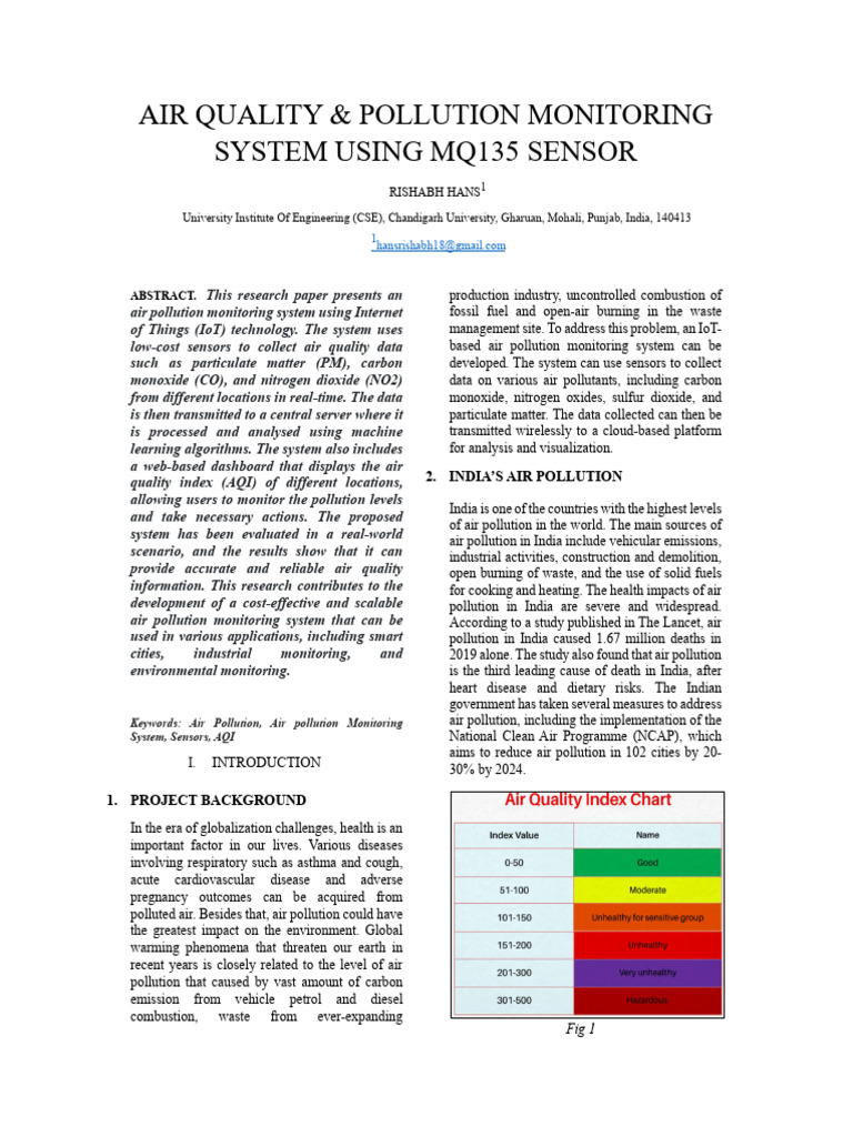 IoT-Based Air Pollution Monitoring System | PDF | Internet Of Things ...