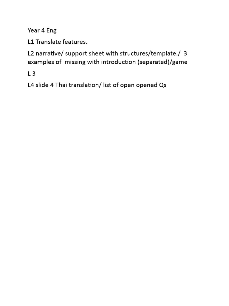 Year 4 Eng Note | PDF