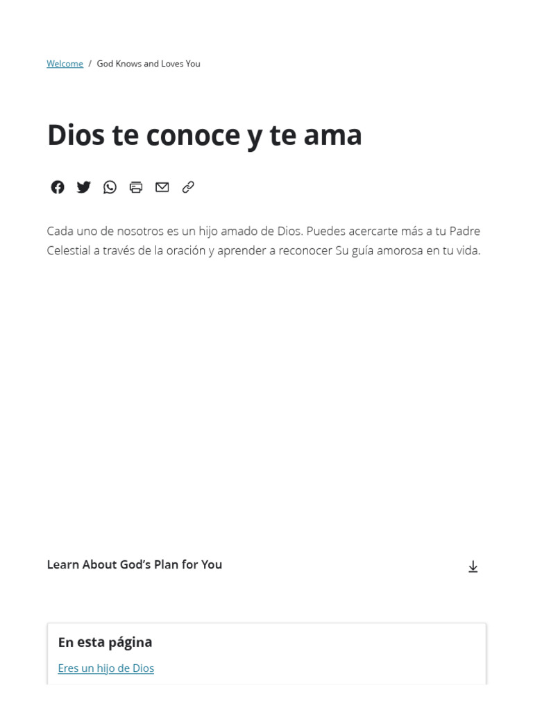Dios Te Conoce y Te Ama - Creencia Básica | PDF | Oración | Amor