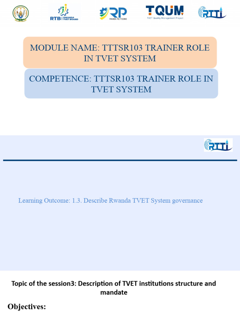 TOPIC3 Description of TVET Institutions Structure and Mandate | PDF ...