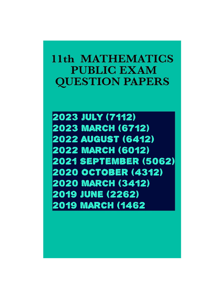 11th Mathematics Public QP | PDF | Mathematical Concepts | Euclidean ...