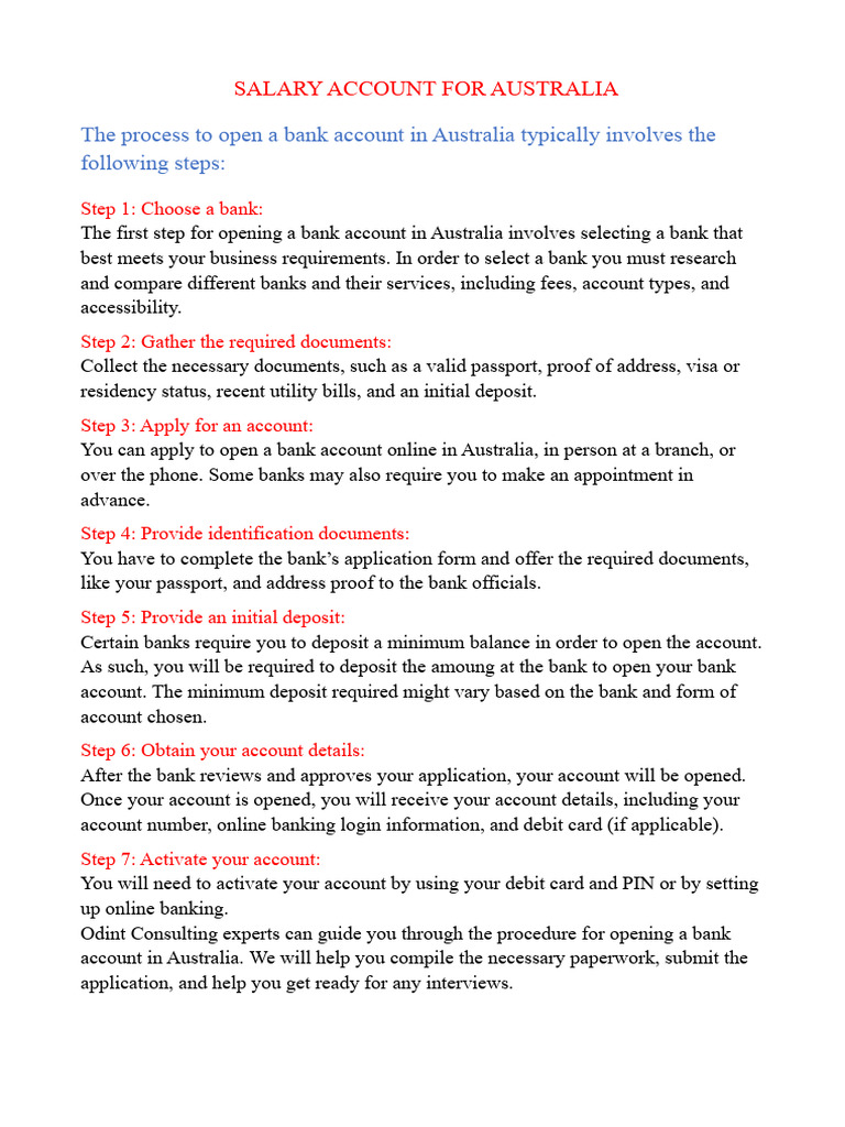 Opening a Bank Account in Australia | PDF | Banks | Identity Document