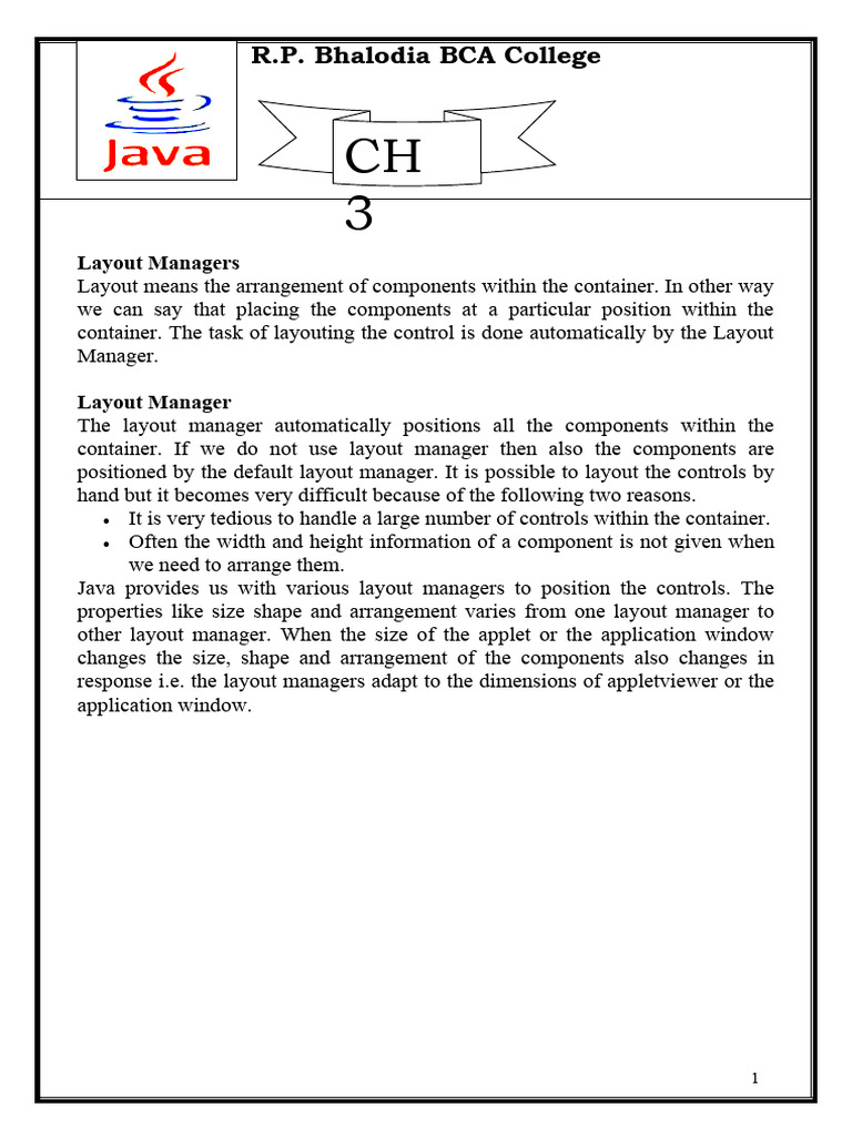 CH 4 - Layout | PDF | Windows Xp | Constructor (Object Oriented Programming)