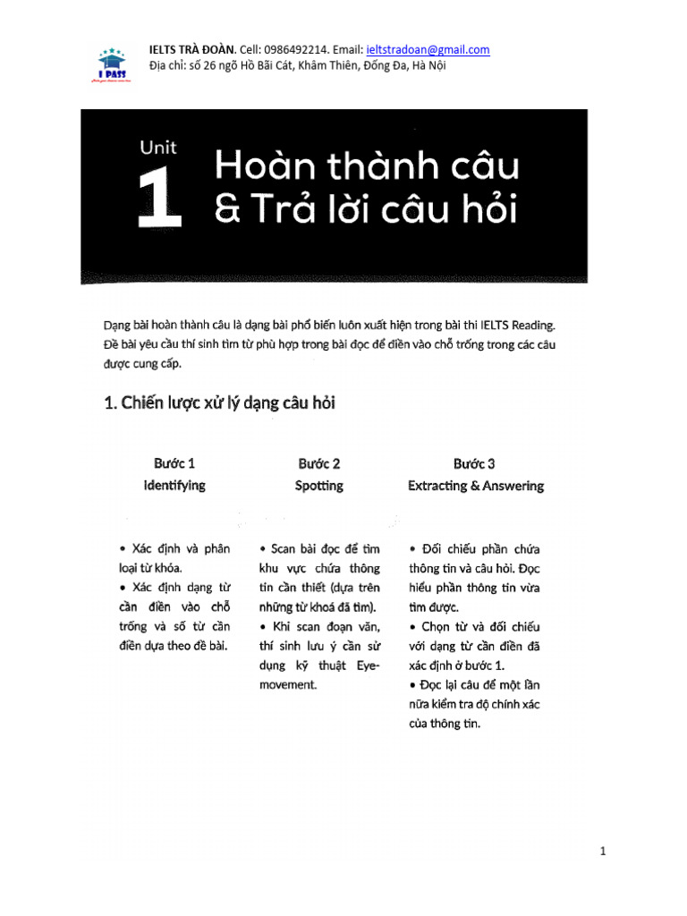 Reading - Unit 1 | PDF