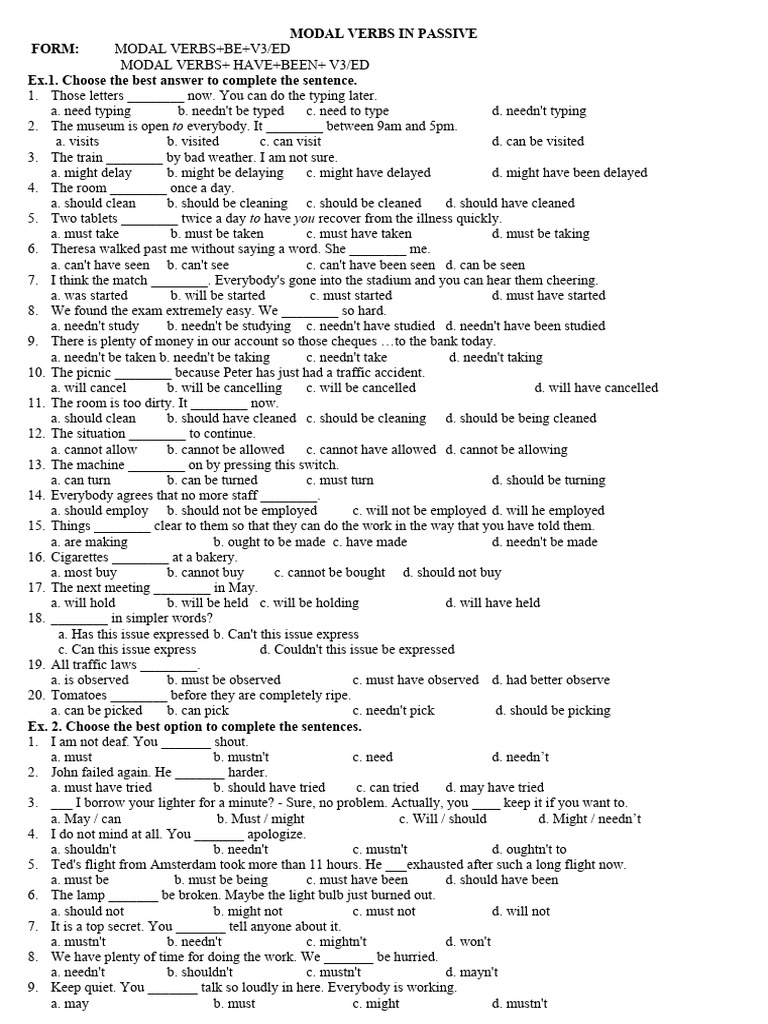 Model Verbs in Passive | PDF | Reading Comprehension