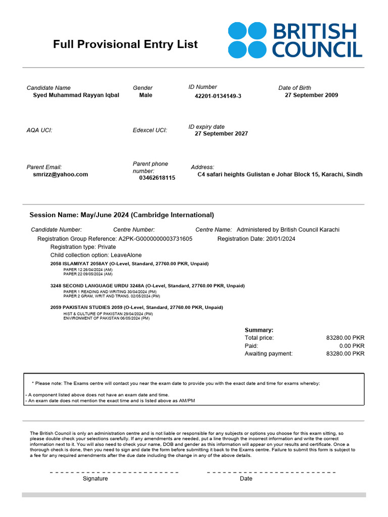 Full Registration Summary Report 20240122 | PDF | Qualifications