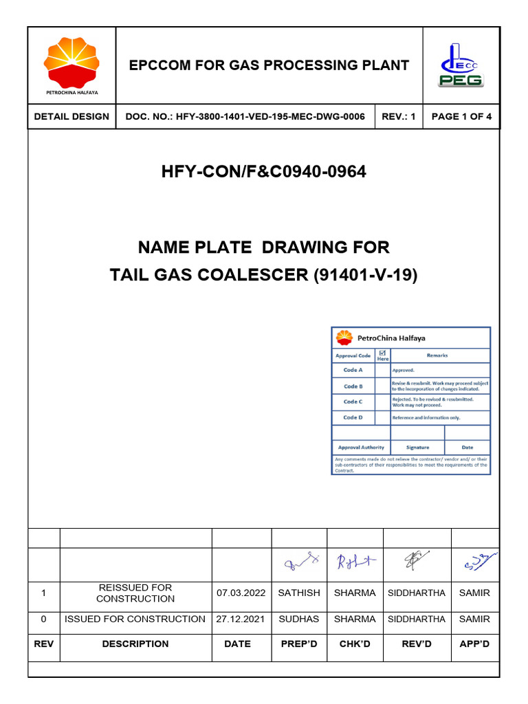 HFY-3800-1401-VED-195-MEC-DWG-0006 - 1 - Name Plate Drawing For Tail ...