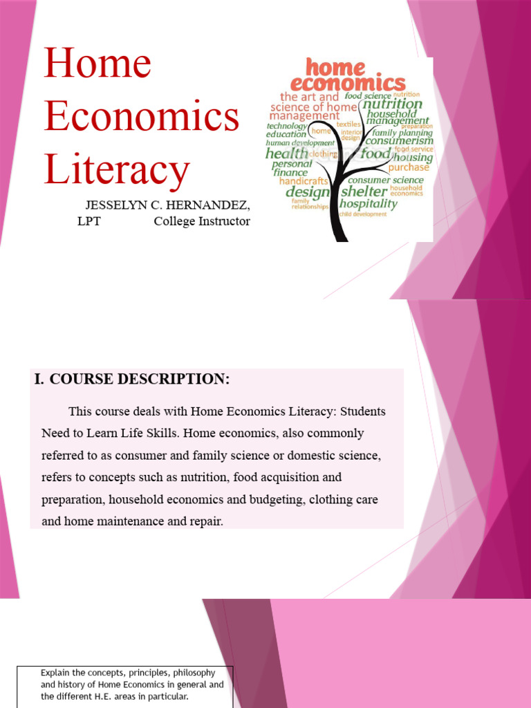 Home Economics Literacy Overview | PDF | Home Economics