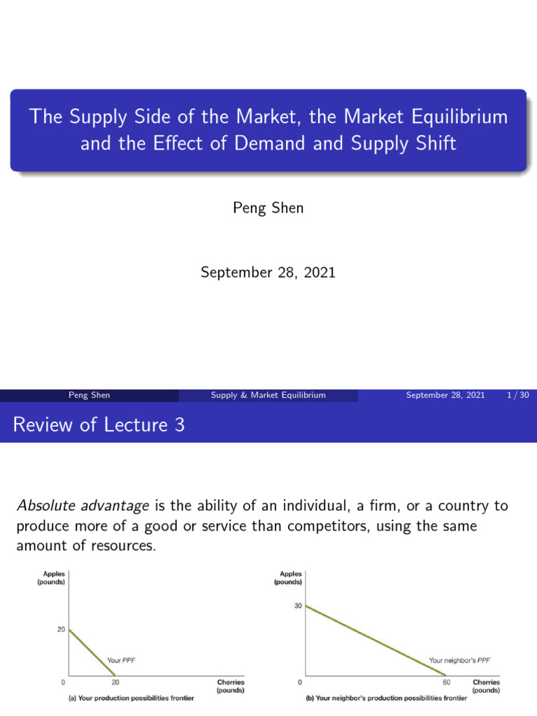 Micro Lecture 5 | PDF | Supply (Economics) | Demand