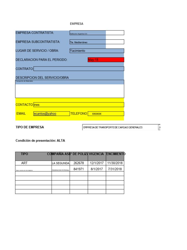Ejemplo de Planillas Unidad 2 Control Documental. | PDF