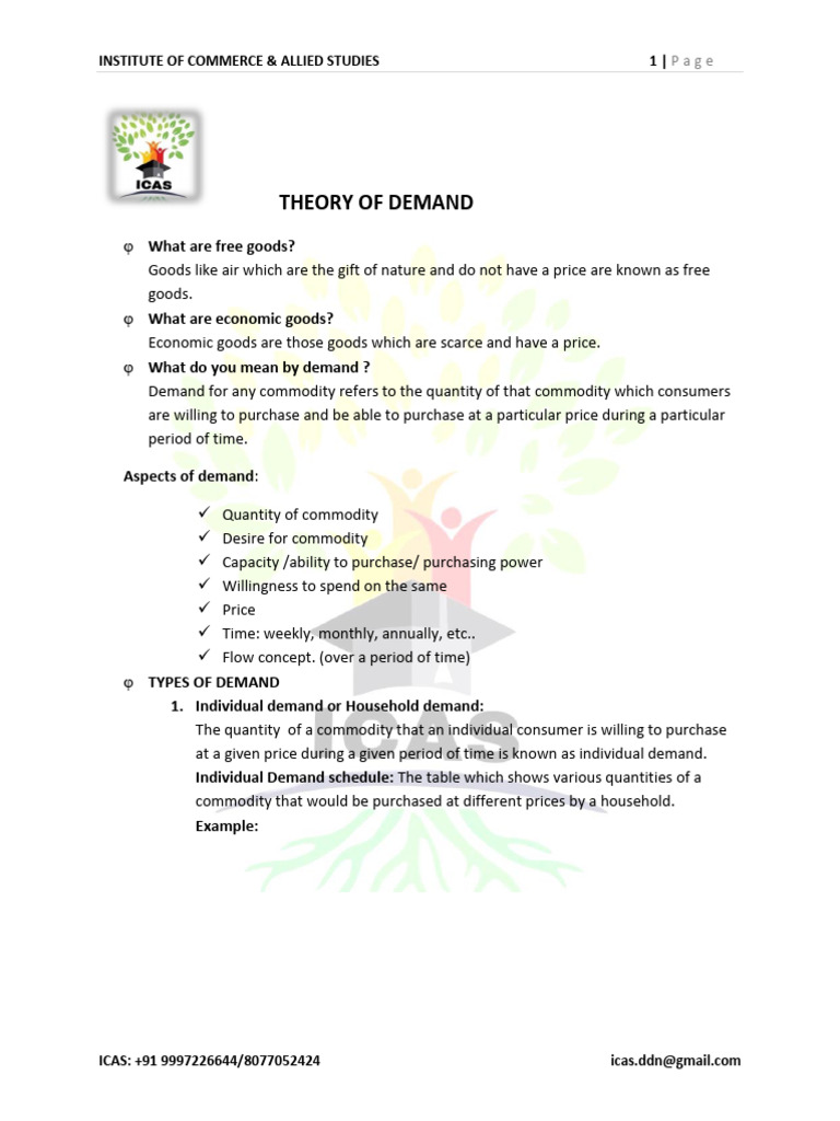 Theory of Demand | Download Free PDF | Demand | Demand Curve