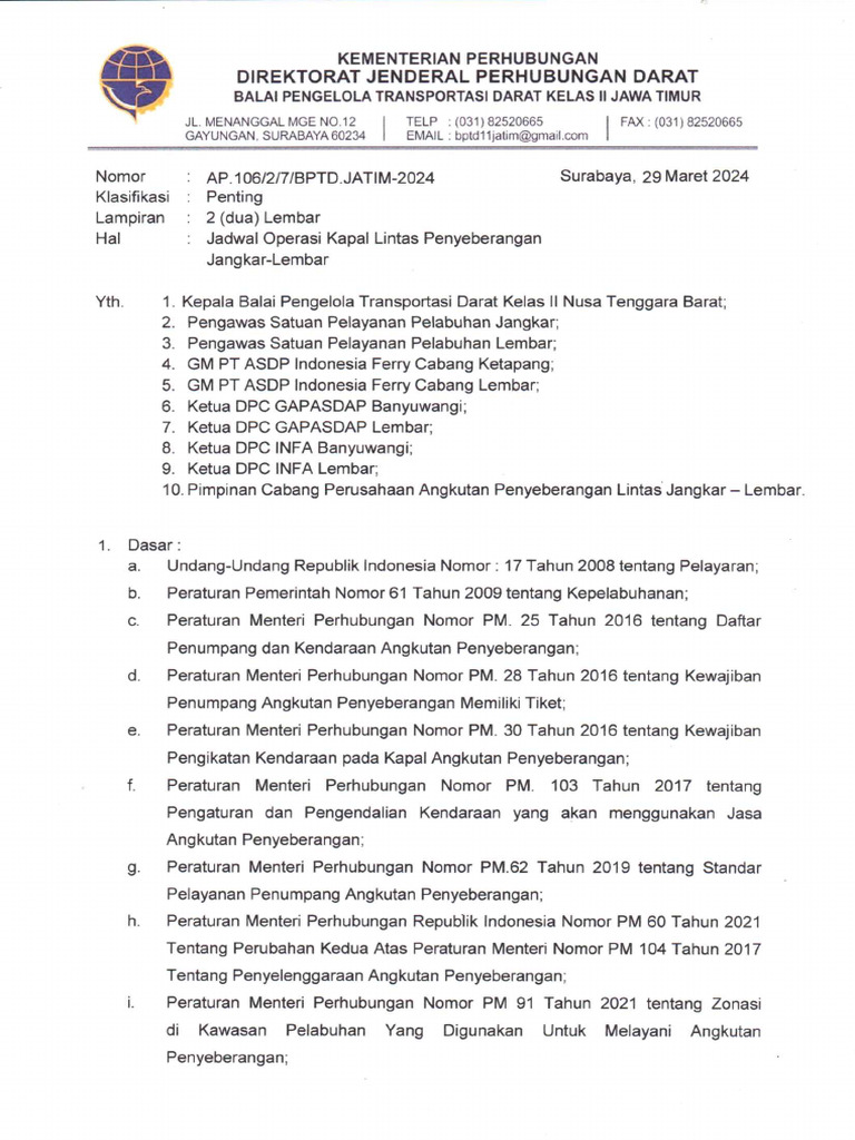 Jadwal JNR-LBR April 2024 | PDF