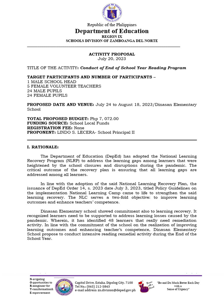 Eosy Reading Program | PDF | Teachers | Gender Equality