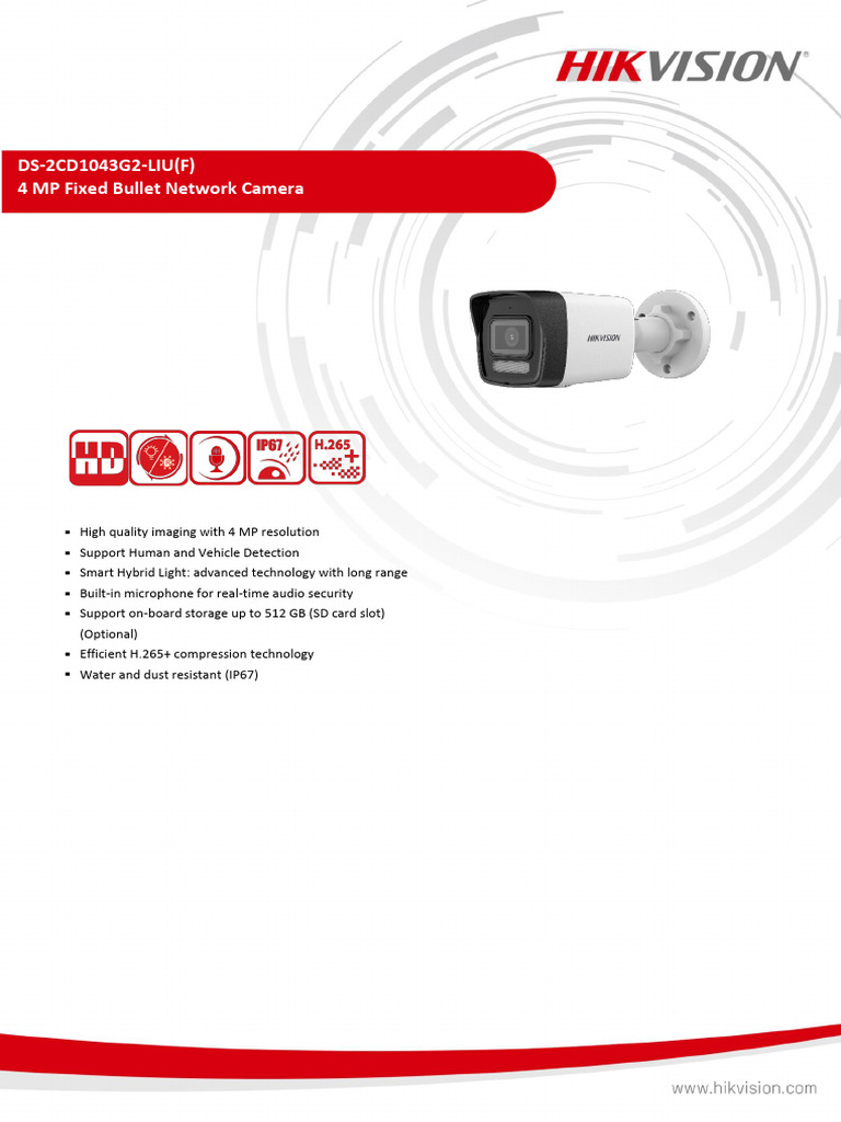 BULLET 4MP DATASHEET | PDF | Camera Lens | Field Of View
