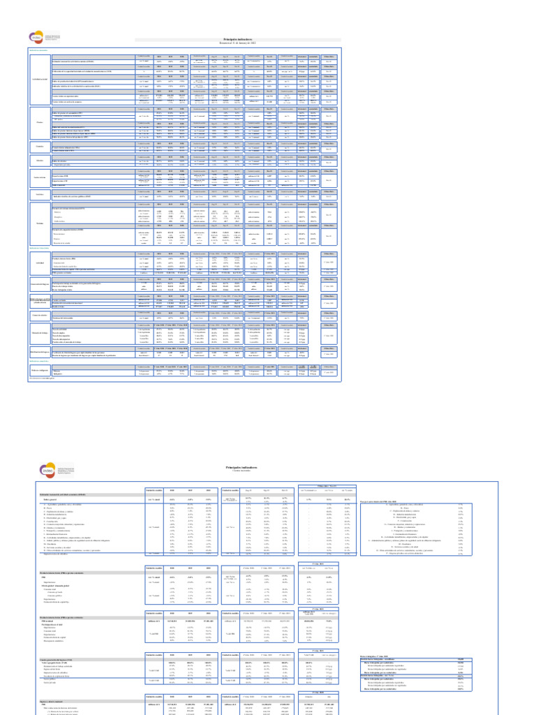 Principales Indicadores INDEC | PDF | Producto Interno Bruto | Business