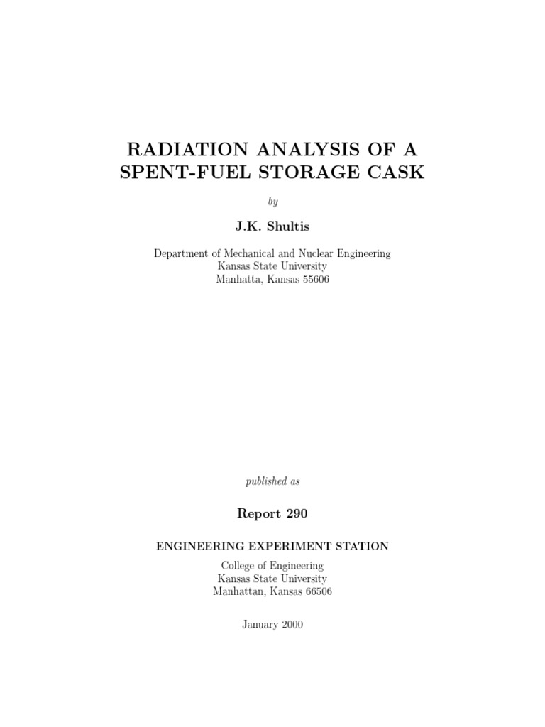 Radiation Analysis of A SpentFuel Storage Cask | PDF | Gamma Ray ...