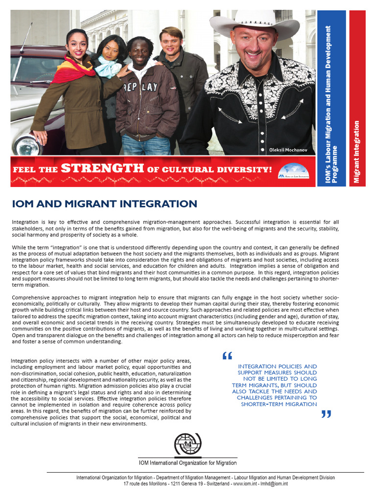 Migrant Integration Strategies by IOM | PDF | Human Migration ...