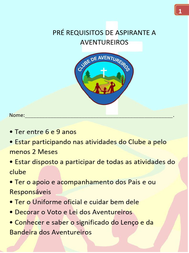 Pré-requisitos para Aventureiros Infantis | PDF | Jesus | Bandeira