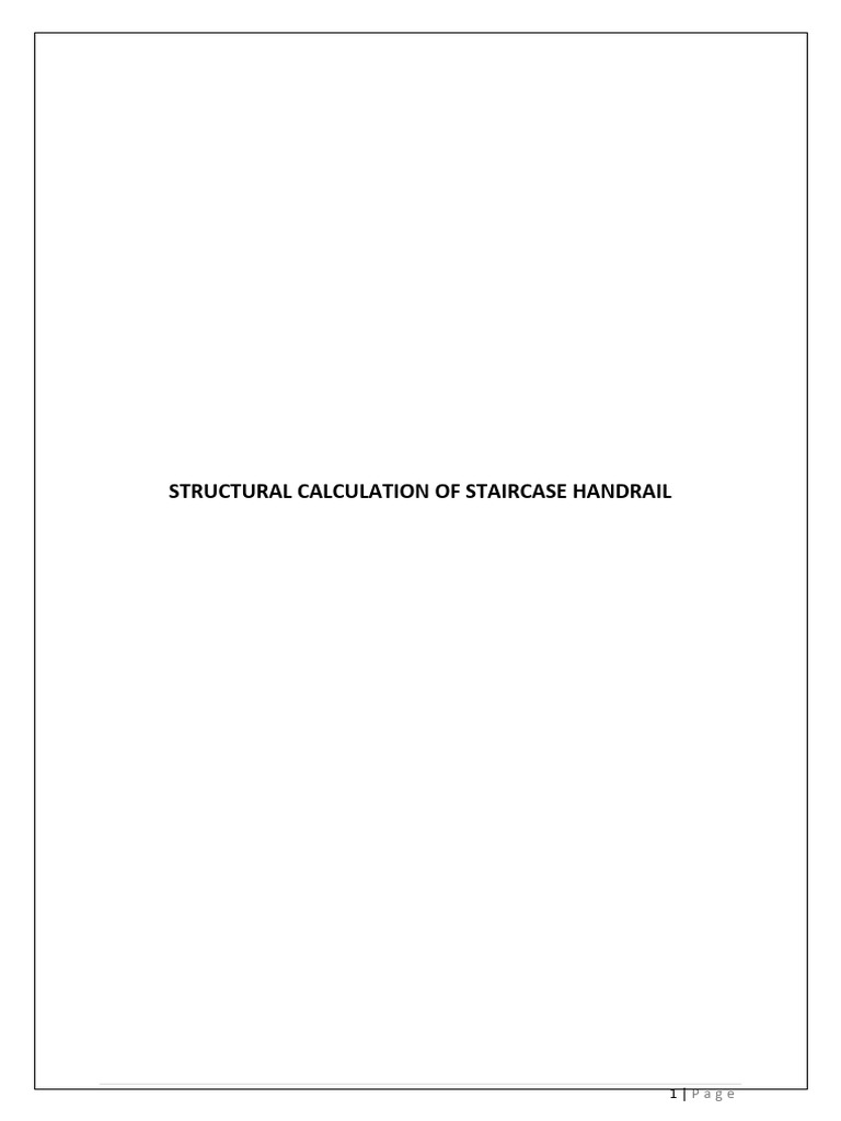 Structural Calculation of Staircase Handrail | PDF | Strength Of ...