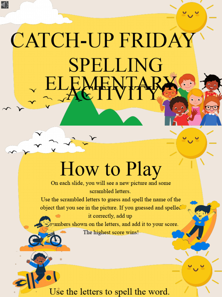 Catch Up Friday Spelling Game Activity With Soft | PDF | Sports ...