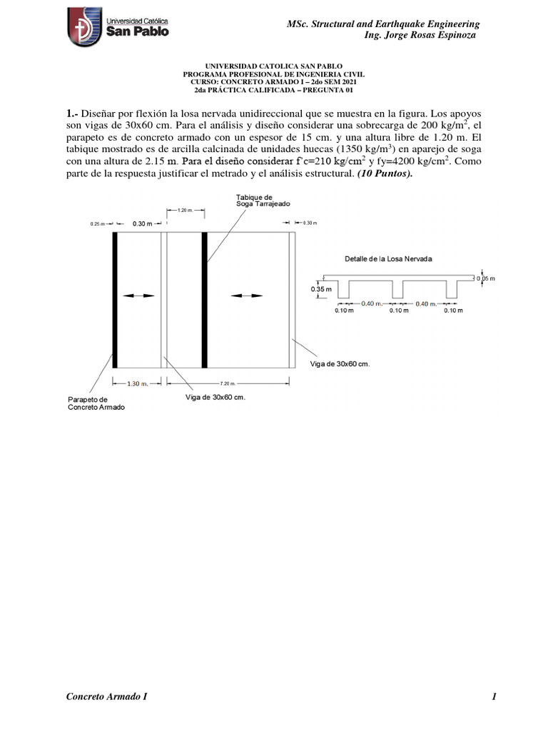 2da PRACTICA CALIFICADA CONCRETO ARMADO | PDF