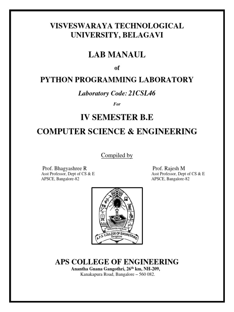 21CSL46 | PDF | Parameter (Computer Programming) | Computer Program