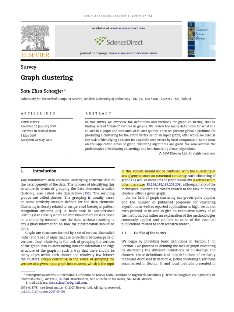 Graph Clustering Pdf Eigenvalues And Eigenvectors Computational