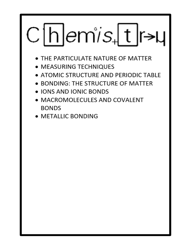 Summary Notes Unit 1_Principles of Chemistry | PDF | Ion | Ionic Bonding